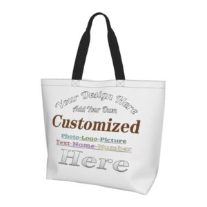 personalized beach bags custom totes bag for women custom bags with your logo text name image photo customizable tote bags for shopping travel beach work