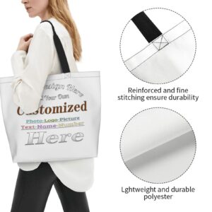 Personalized Beach Bags Custom Totes Bag For Women Custom Bags With Your Logo Text Name Image Photo Customizable Tote Bags For Shopping Travel Beach Work