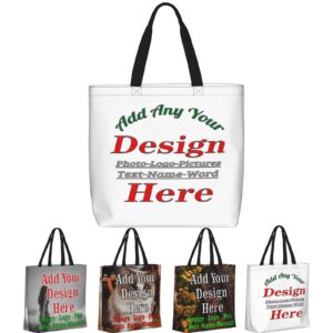 tote bags for women customized shopping bags beach bag travel bags personalized gifts white customized shoulder bags with your own logo image text name