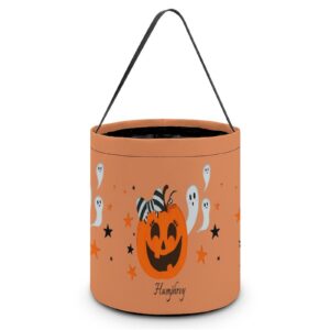 personalized halloween tote bags w/name for girls boys custom candy trick or treating customized party favors canvas goodie bag reusable grocery gifts halloween gifts for women adults