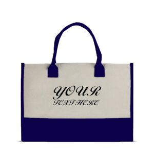 VANESSA ROSELLA Monogram Tote Bag with 100% Cotton Canvas and a Chic Personalized Monogram (Customize)