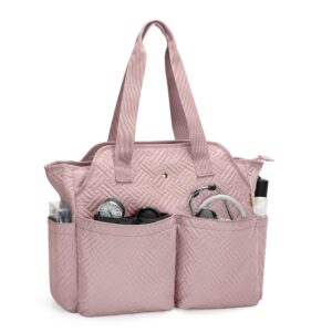 fasrom nurse bag for work nurses with laptop sleeve, clinical tote bag for nursing students or doctors, pink (empty bag only)