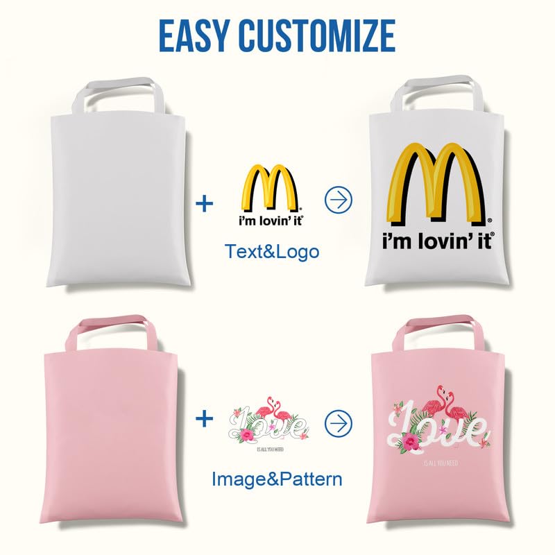 MEINAMI Custom Canvas Tote Bag Personalized Reusable Carryall Promotional Printed Shoulder bag 10‘x12' Sample