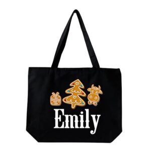 Customized Christmas Tote Bag, Custom Name Christmas Tote Bag, Cute Christmas Tote, Christmas Family Bags, Women Customized Bag