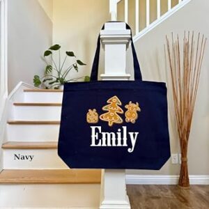 Customized Christmas Tote Bag, Custom Name Christmas Tote Bag, Cute Christmas Tote, Christmas Family Bags, Women Customized Bag