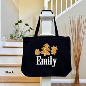 Customized Christmas Tote Bag, Custom Name Christmas Tote Bag, Cute Christmas Tote, Christmas Family Bags, Women Customized Bag