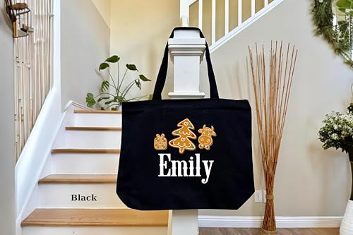 Customized Christmas Tote Bag, Custom Name Christmas Tote Bag, Cute Christmas Tote, Christmas Family Bags, Women Customized Bag