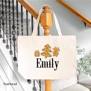 Customized Christmas Tote Bag, Custom Name Christmas Tote Bag, Cute Christmas Tote, Christmas Family Bags, Women Customized Bag