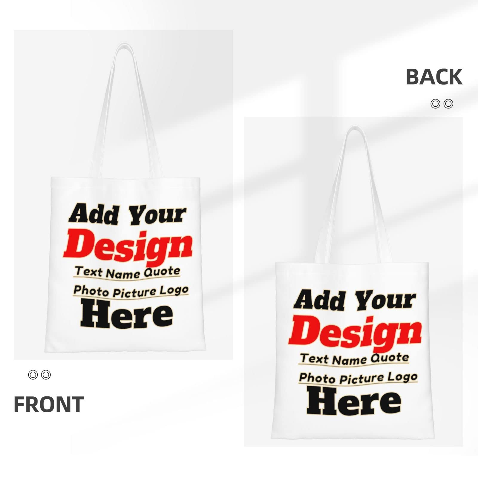 Customize Tote Bag Custom Canvas Tote Shopping Bag Your Own Logo Picture Text Name Personalized Gifts For Business Travel Birthday Wedding Holiday