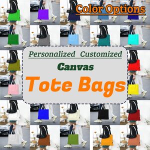 Customize Tote Bag Custom Canvas Tote Shopping Bag Your Own Logo Picture Text Name Personalized Gifts For Business Travel Birthday Wedding Holiday