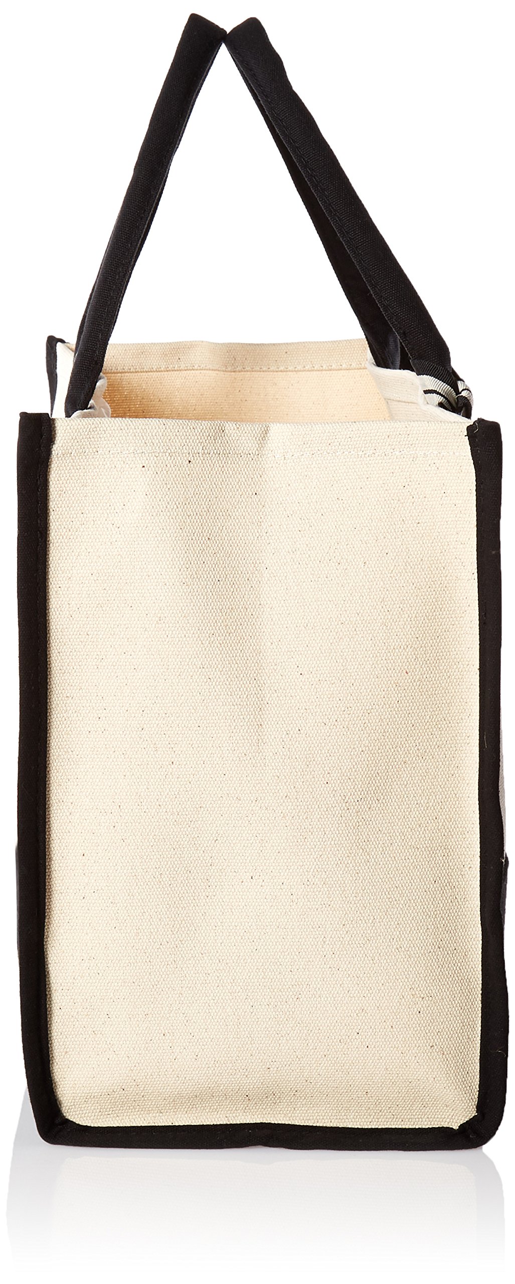 Mud Pie Classic Black and White Initial Canvas Tote Bags (L), 100% Cotton, 17" x 19" x 2"