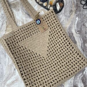 Crochet tote bag, customized bag handmade, crochet shoulder bag, eco friendly bag, crochet beach bag, hand woven bag