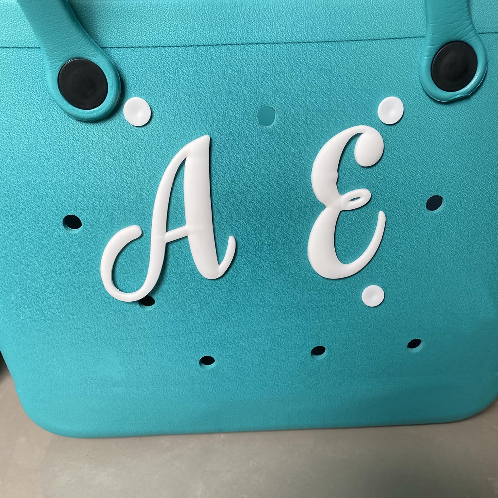 Koomduk Alphabet Charms Compatible for Beach Bag Decorative Accessories Beach Bag Charms Insert Personalize your Tote Bag (E)