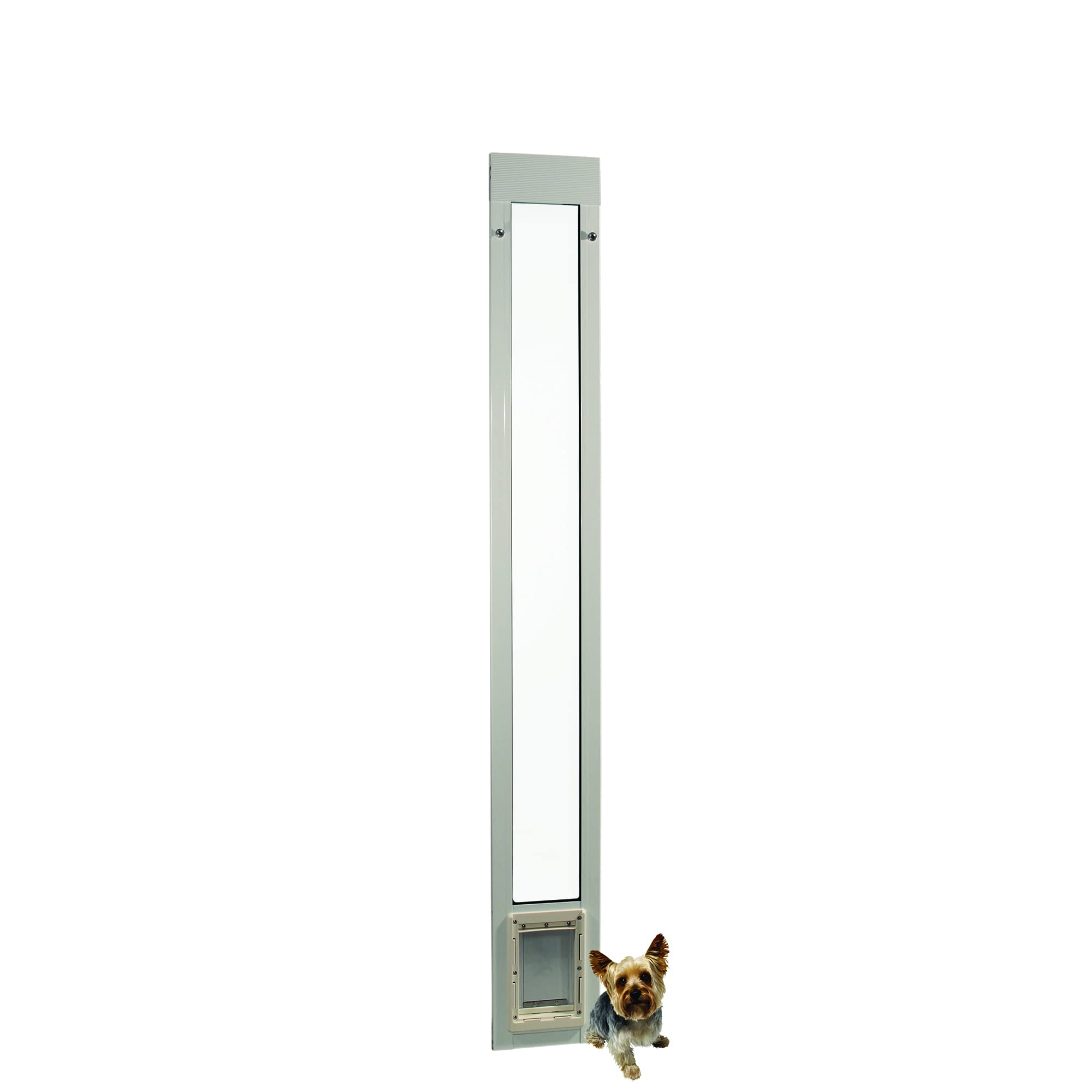 Ideal Pet Products Aluminum Pet Patio Door, Adjustable Height 77-5/8" to 80-3/8", 5" x 7" Flap Size, White