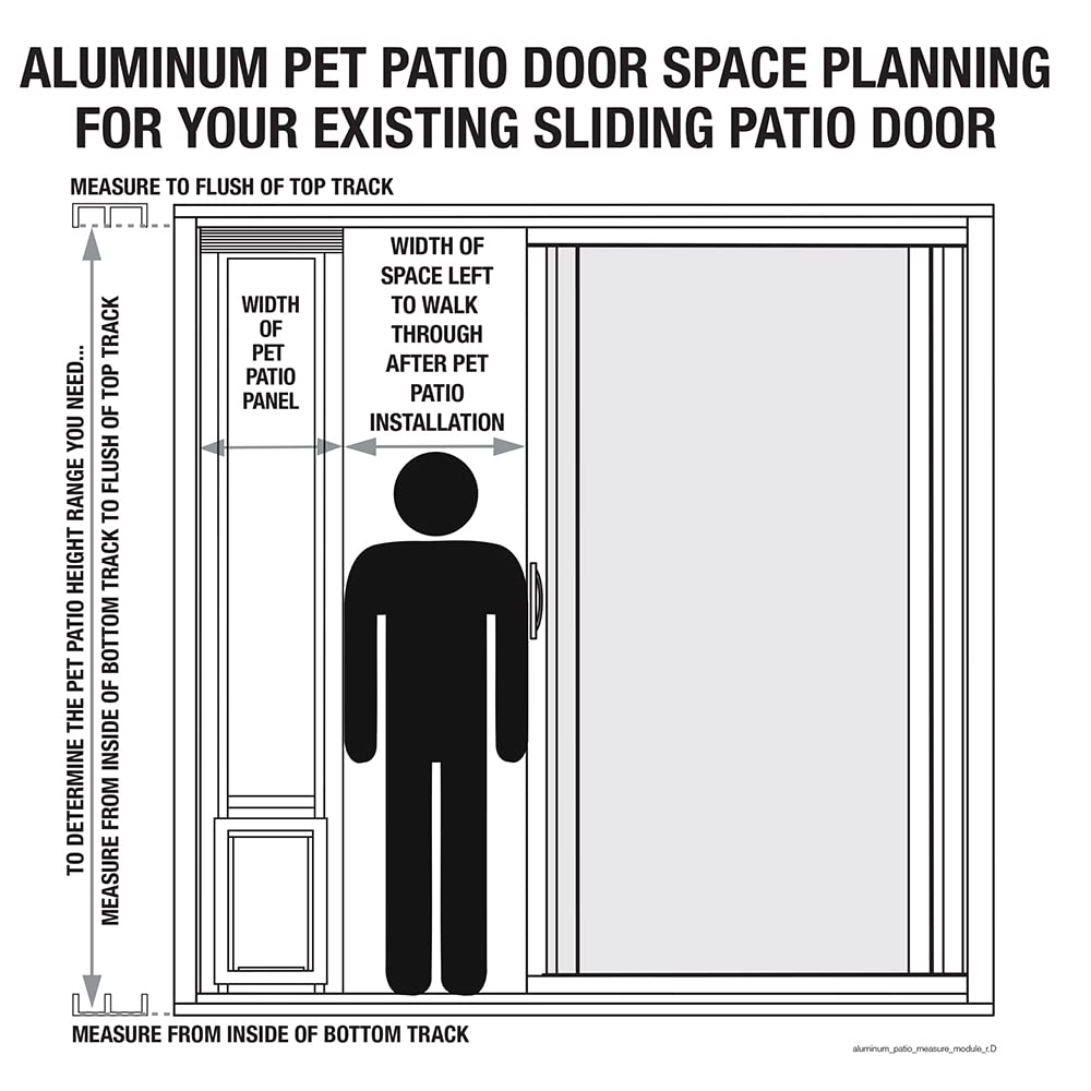 Ideal Pet Products Aluminum Pet Patio Door, Adjustable Height 77-5/8" to 80-3/8", 5" x 7" Flap Size, White