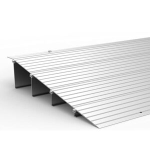 EZ-ACCESS TRANSITIONS 4 Inch Portable Self Supporting Aluminum Modular Entry Threshold Ramp Ideal for Doorways and Raised Landings