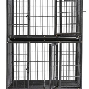 Homey Pet New 2 Levels 31" Crate with Durable Plastic Black Tray and Caster (Cage)