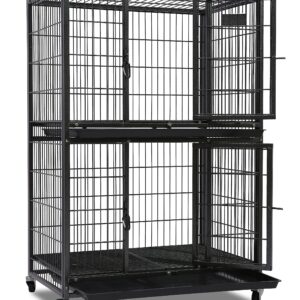 Homey Pet New 2 Levels 31" Crate with Durable Plastic Black Tray and Caster (Cage)