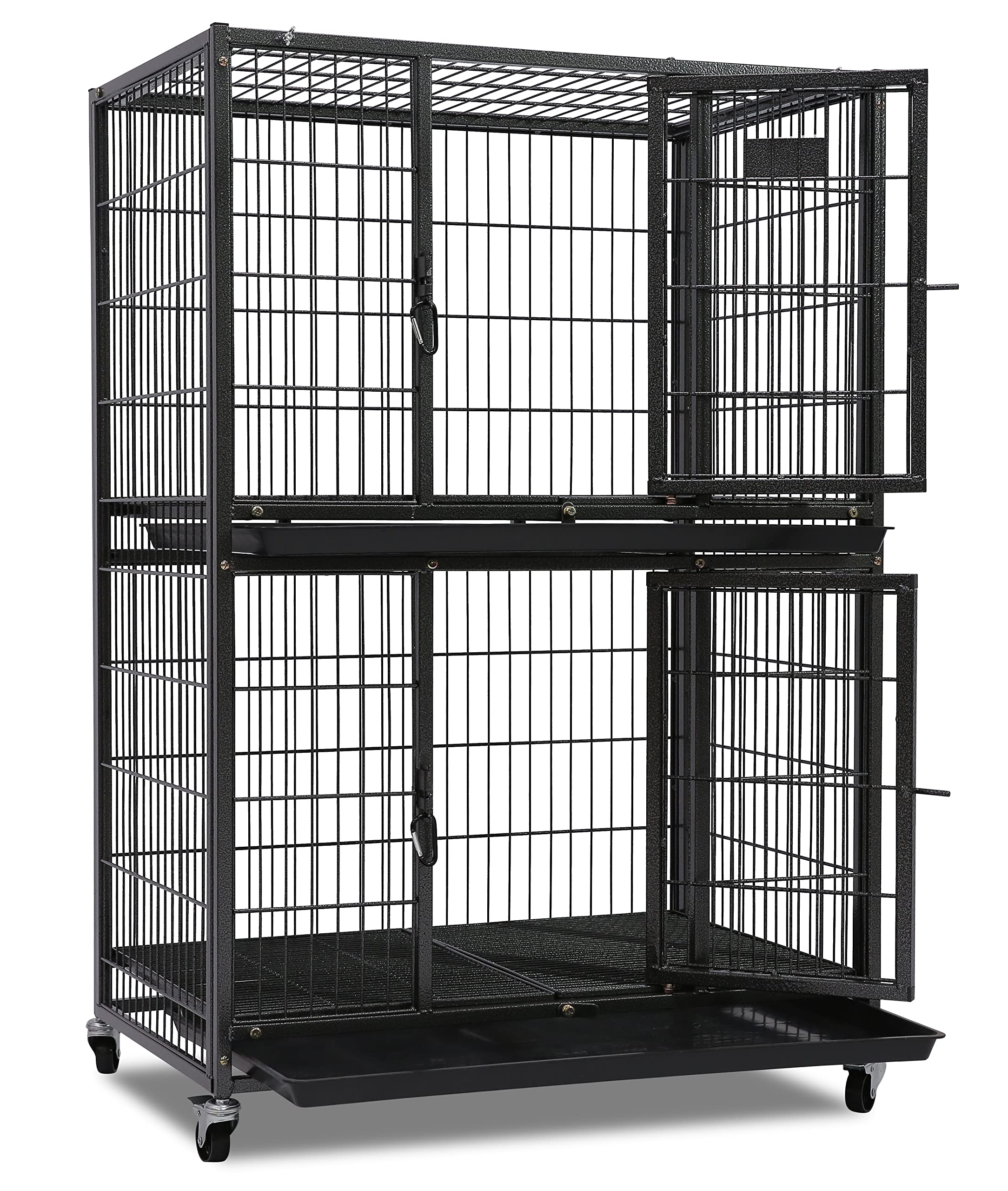 Homey Pet New 2 Levels 31" Crate with Durable Plastic Black Tray and Caster (Cage)