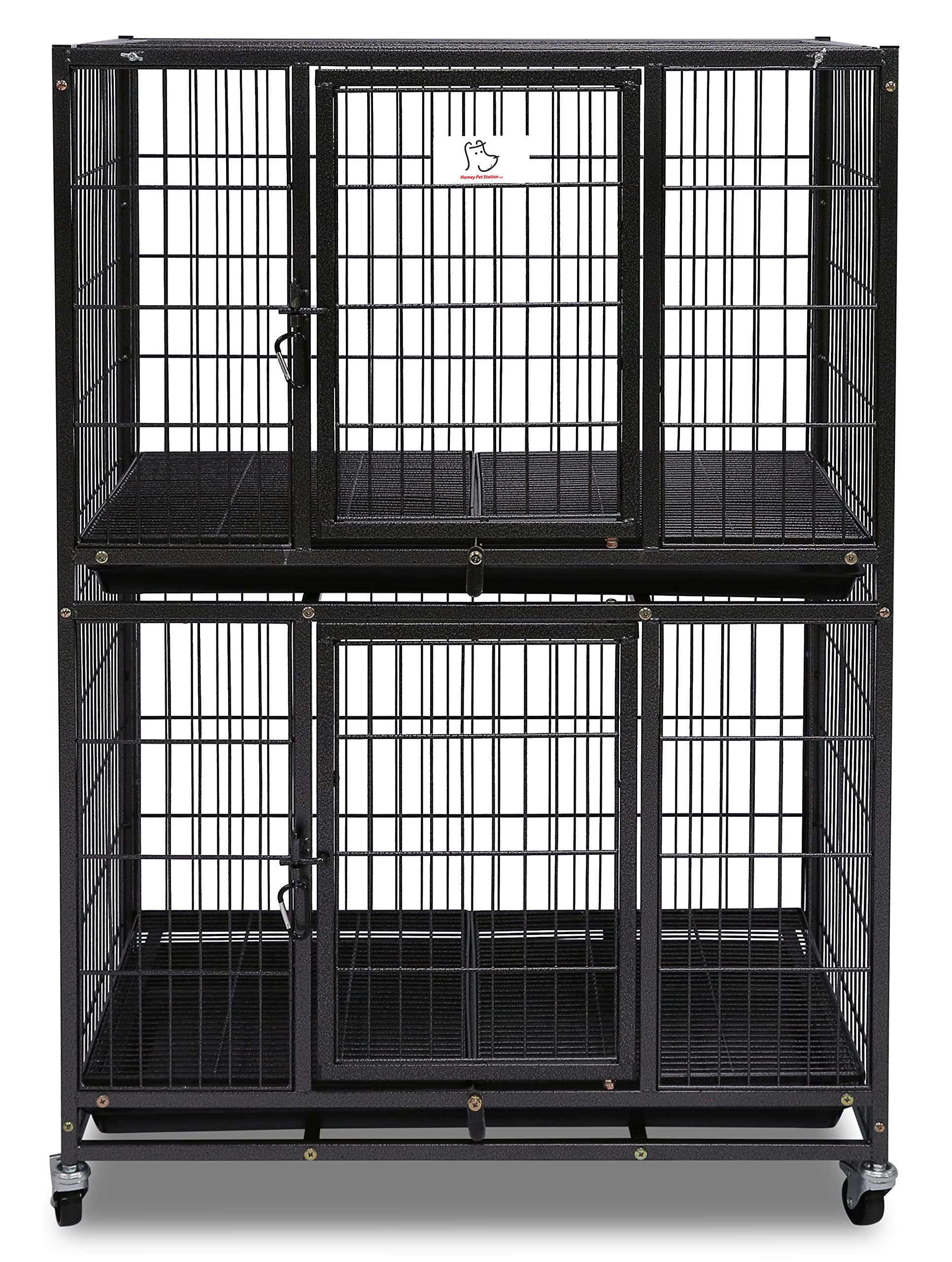 Homey Pet New 2 Levels 31" Crate with Durable Plastic Black Tray and Caster (Cage)