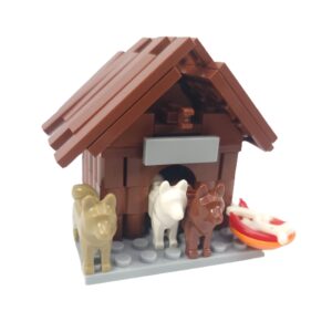 General Jim's Pets Double Decker Two Level Cat & Dog House Building Block Set - includes Cat Tower and Dog Kennel with Kittens and Dogs