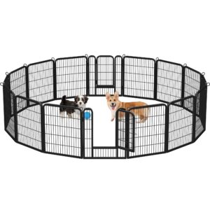 yaheetech dog playpen outdoor, indoor pen for large/medium/small dogs animals portable playpen for rv camping garden yard 32" height 16 panels