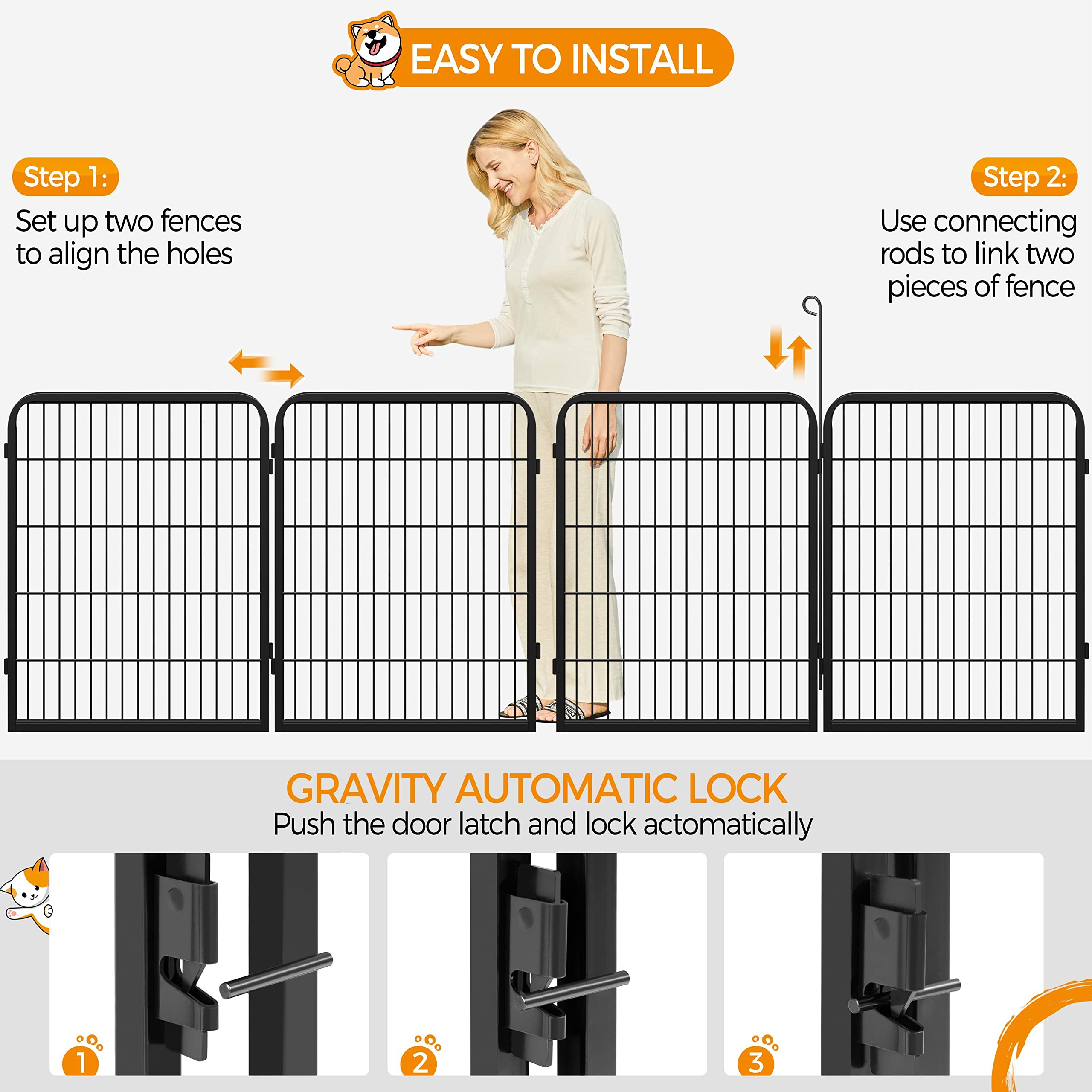 Yaheetech Dog Playpen Outdoor, Indoor Pen for Large/Medium/Small Dogs Animals Portable Playpen for RV Camping Garden Yard 32" Height 16 Panels