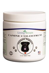 canine colostrum immune support for dogs, gut health 5.5 oz powder