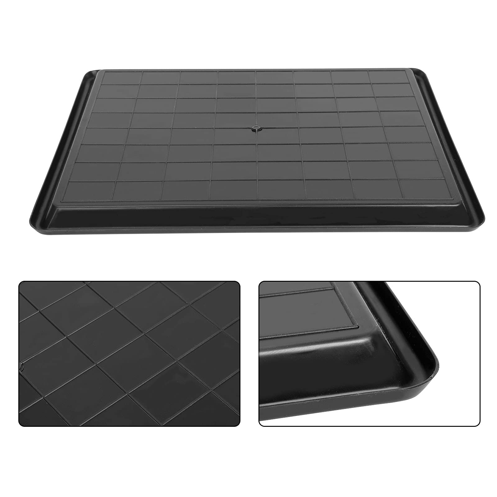 FarLargo 2pcs 27"x20.6" Replacement Tray for Dog Crate Plastic Cage Bottom Pan Multi-Purpose Boot Mat Shoe Tray Indoor Outdoor Waterproof, Dog and Cat Rabbit Food Bowls Floor Liners