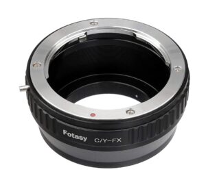 fotasy contax yashica c/y lens to fuji x adapter, cy lens x mount adapter, compatible with fujifilm x-pro1 x-pro2 x-pro3 x-e2 x-e3 x-a10 x-m1 x-t1 x-t2 x-t3 x-t4 x-t10 x-t20 x-t30 x-t30ii x-t100 x-h1