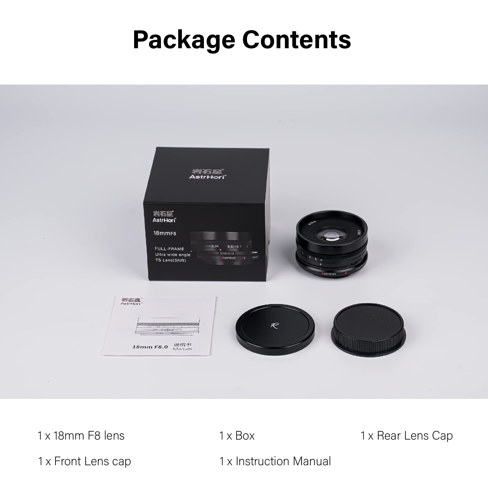 AstrHori 18mm F8 Full Frame Wide Angle Lens & Shift Lens Manual Prime Architecture Landscape Lens for Sony E Mount Mirrorless Camera A5000,A6000,A6500,A6600,NEX-3,NEX-5,NEX-7,A7,A9,NEX-6,etc.