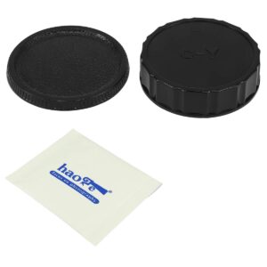 haoge camera body cap and rear lens cap cover for contax yashica c/y cy mount camera lens