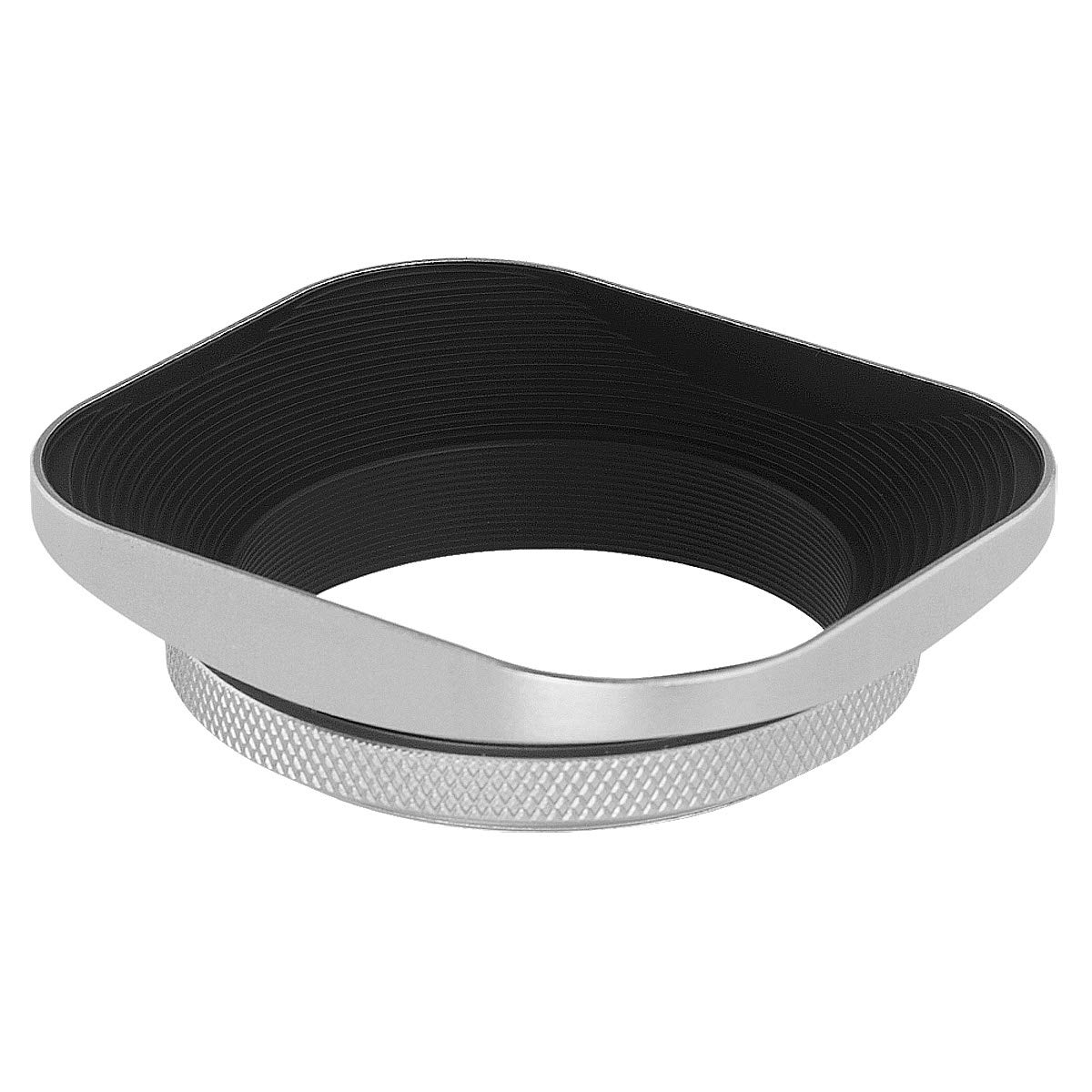 Haoge LH-EW2 49mm Square Metal Screw-in Lens Hood with Cap for 49mm Canon Nikon Sony Leica Voigtlander Nikkor Panasonic Pentax Contax Olympus Lens and Other Lens with 49mm Filter Thread Silver