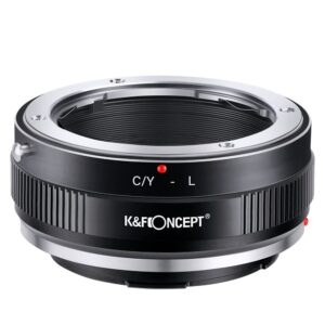 k&f concept lens mount adapter c/y-l manual focus compatible with contax/yashica (c/y) lens to l mount camera body