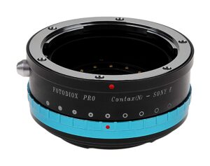 fotodiox pro iris lens mount adapter compatible with contax n lenses to sony e-mount cameras