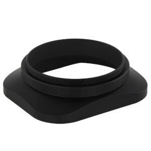 Haoge LH-E52T 52mm Square Metal Screw-in Lens Hood with Cap for 52mm Canon Nikon Sony Leica Voigtlander Nikkor Panasonic Pentax Contax Olympus Lens and Other Lens with 52mm Filter Thread