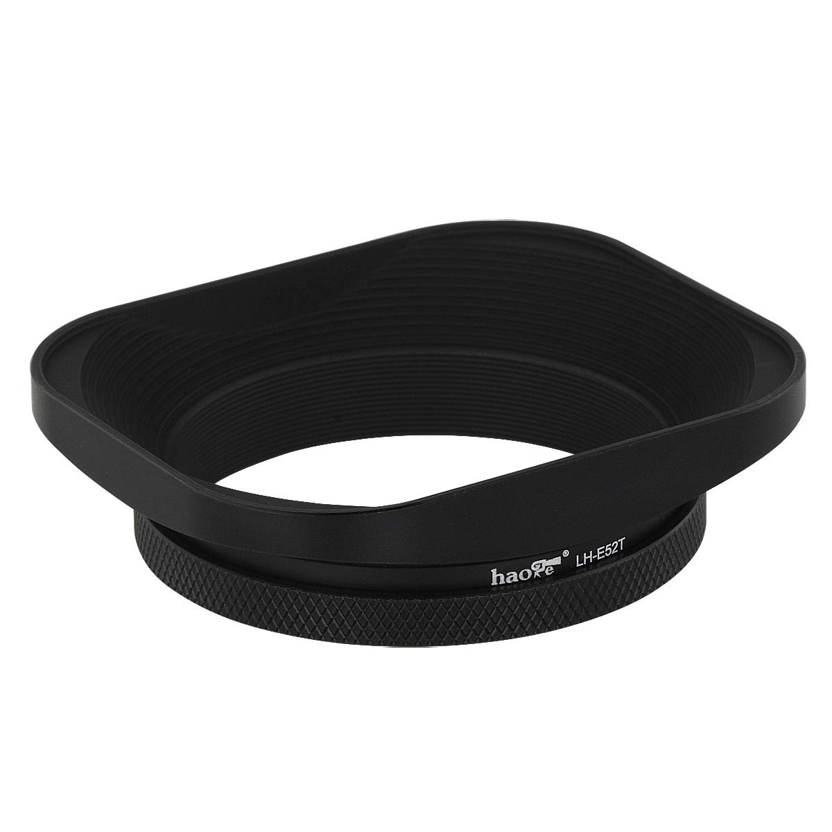 Haoge LH-E52T 52mm Square Metal Screw-in Lens Hood with Cap for 52mm Canon Nikon Sony Leica Voigtlander Nikkor Panasonic Pentax Contax Olympus Lens and Other Lens with 52mm Filter Thread