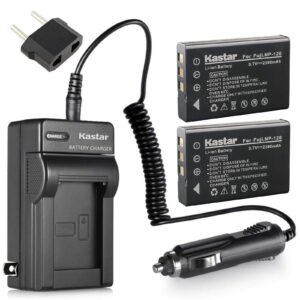 kastar 2x battery + charger for fujifilm np-120 pentax d-li7 ricoh db-43 & finepix 603 finepix f10 f11 m603, kyocera contax tvs, caplio 300g 400g g3 r330 rr10 rx, contax bp-1500, besteker dv-108