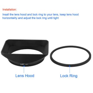 Haoge 72mm Square Metal Screw-in Mount Lens Hood Shade with Cap for 72mm Canon Nikon Sony Leica Leitz Carl Zeiss Voigtlander Nikkor Panasonic Fujifilm Olympus Lens and Other 72mm Filter Thread Lens