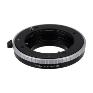 fotodiox lens mount adapter, contax g lens to nikon 1-series camera adapter with focus dial, fit nikon 1 mirrorless cameras (such as s2, j4, v3, aw1)