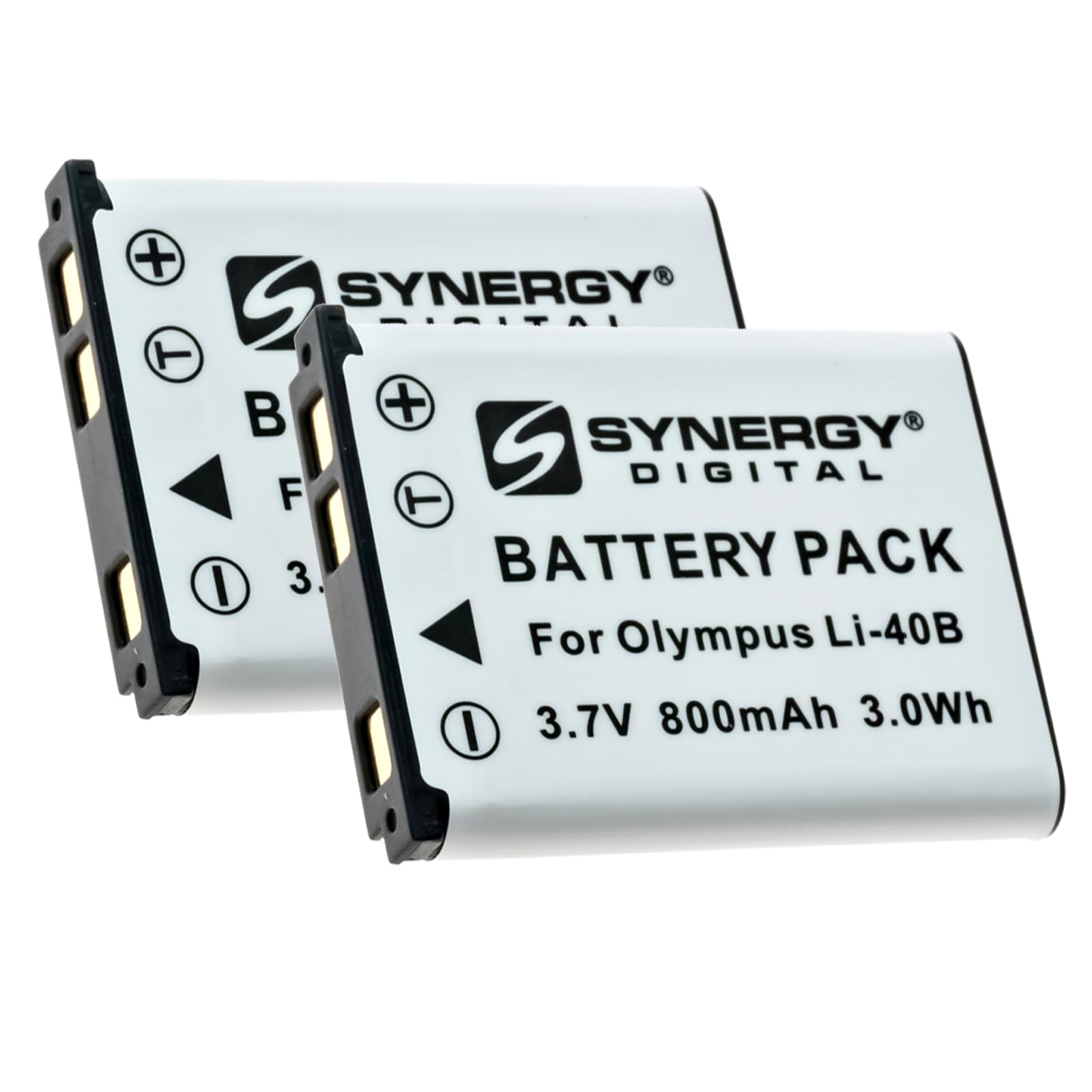 Synergy Digital Camera Batteries, Compatible with Kodak PIXPRO FZ53 Digital Camera, (Li-Ion, 3.7V, 800 mAh), Replacement for Olympus LI-40B Battery, combo-pack includes: 2 x SDLI40B Batteries