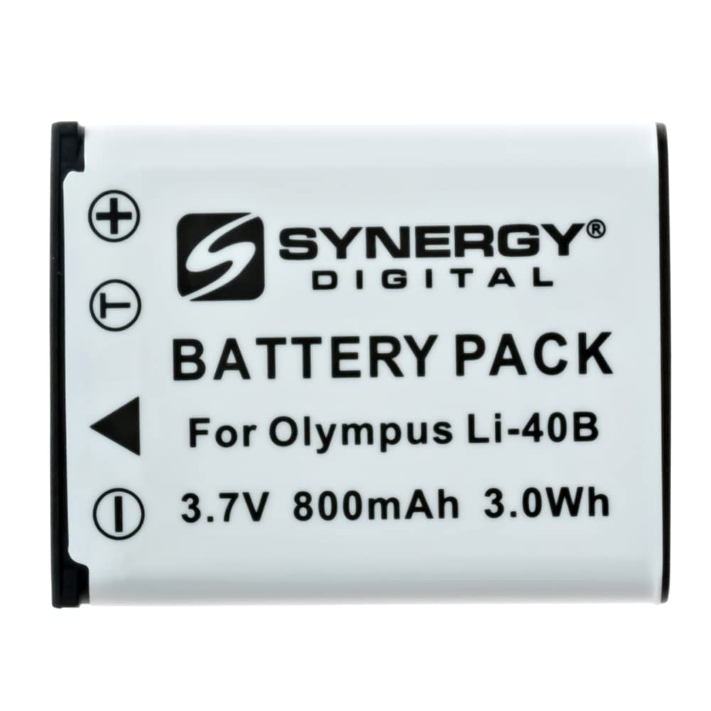 Synergy Digital Camera Batteries, Compatible with Kodak PIXPRO FZ53 Digital Camera, (Li-Ion, 3.7V, 800 mAh), Replacement for Olympus LI-40B Battery, combo-pack includes: 2 x SDLI40B Batteries