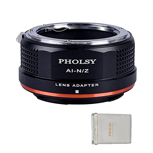 PHOLSY FTZ Lens Adapter for Nikkor AI/F/AIS/AF/AF-I/AF-S Lens Compatible with Nikon F Lens to Nikon Z Mount Camera Body Compatible with Nikon Z fc, Z30, Z9, Z8, Z6II, Z7II, Z6, Z7, Z5, Z50