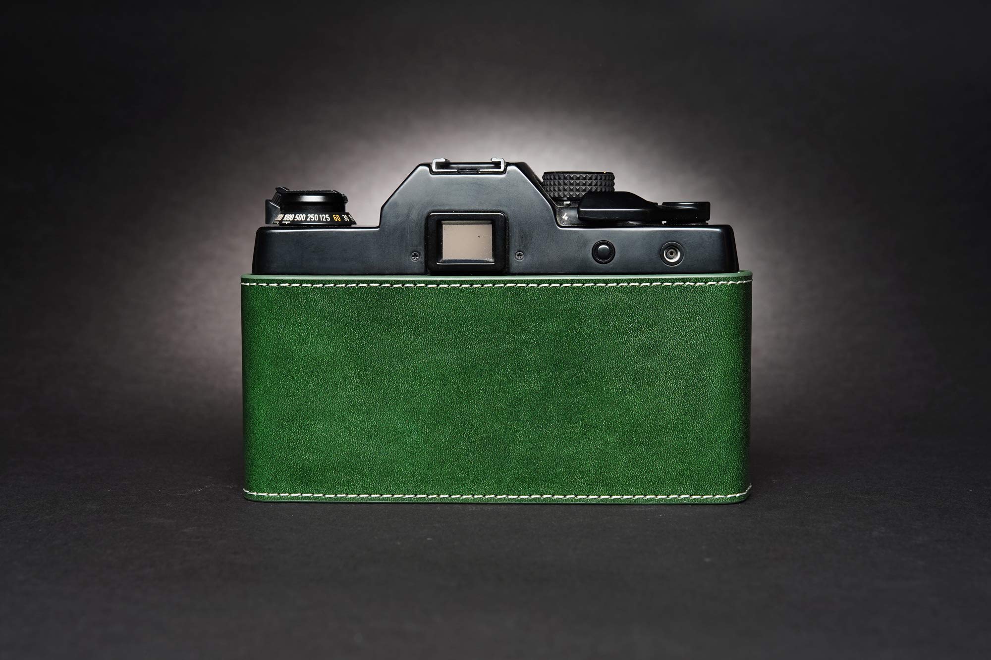 Contax RTS Case, BolinUS Handmade Genuine Real Leather Half Camera Case Bag Cover for Contax RTS/RTS II RTS2 Camera with Hand Strap (Green)