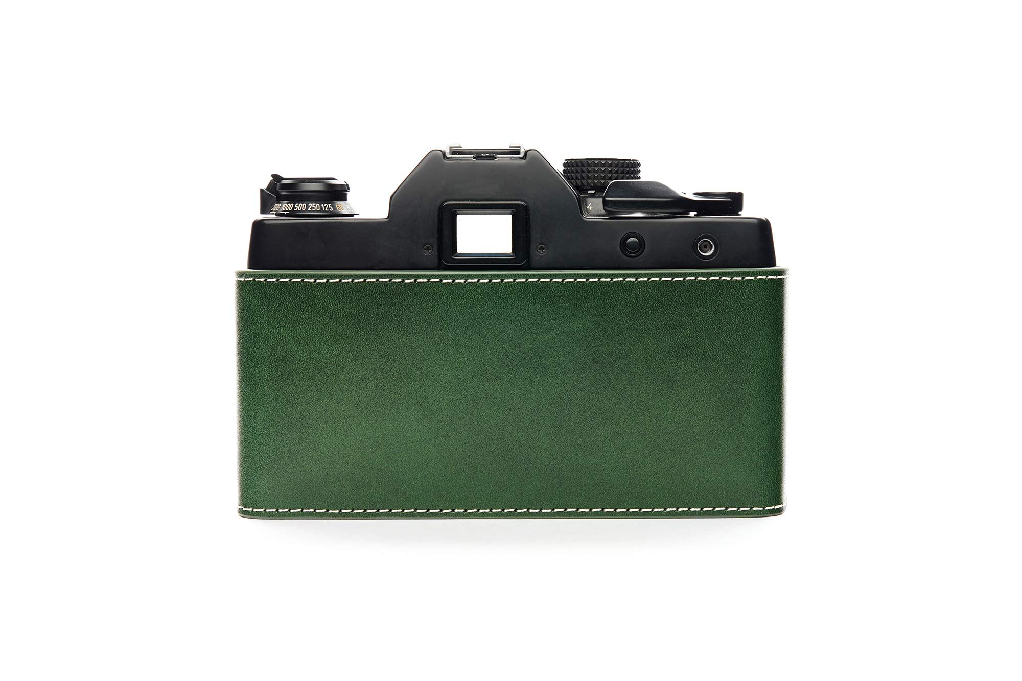 Contax RTS Case, BolinUS Handmade Genuine Real Leather Half Camera Case Bag Cover for Contax RTS/RTS II RTS2 Camera with Hand Strap (Green)