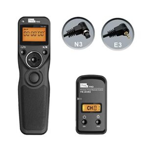 wireless shutter release for canon, pixel tw-283 e3/n3 wireless remote control timer shutter release cable for canon eos r eos r5 r6 r3 1300d 1100d760d 70d 80d 90d 5d iv iii 1d 6d 7d fujifilm gfx50r