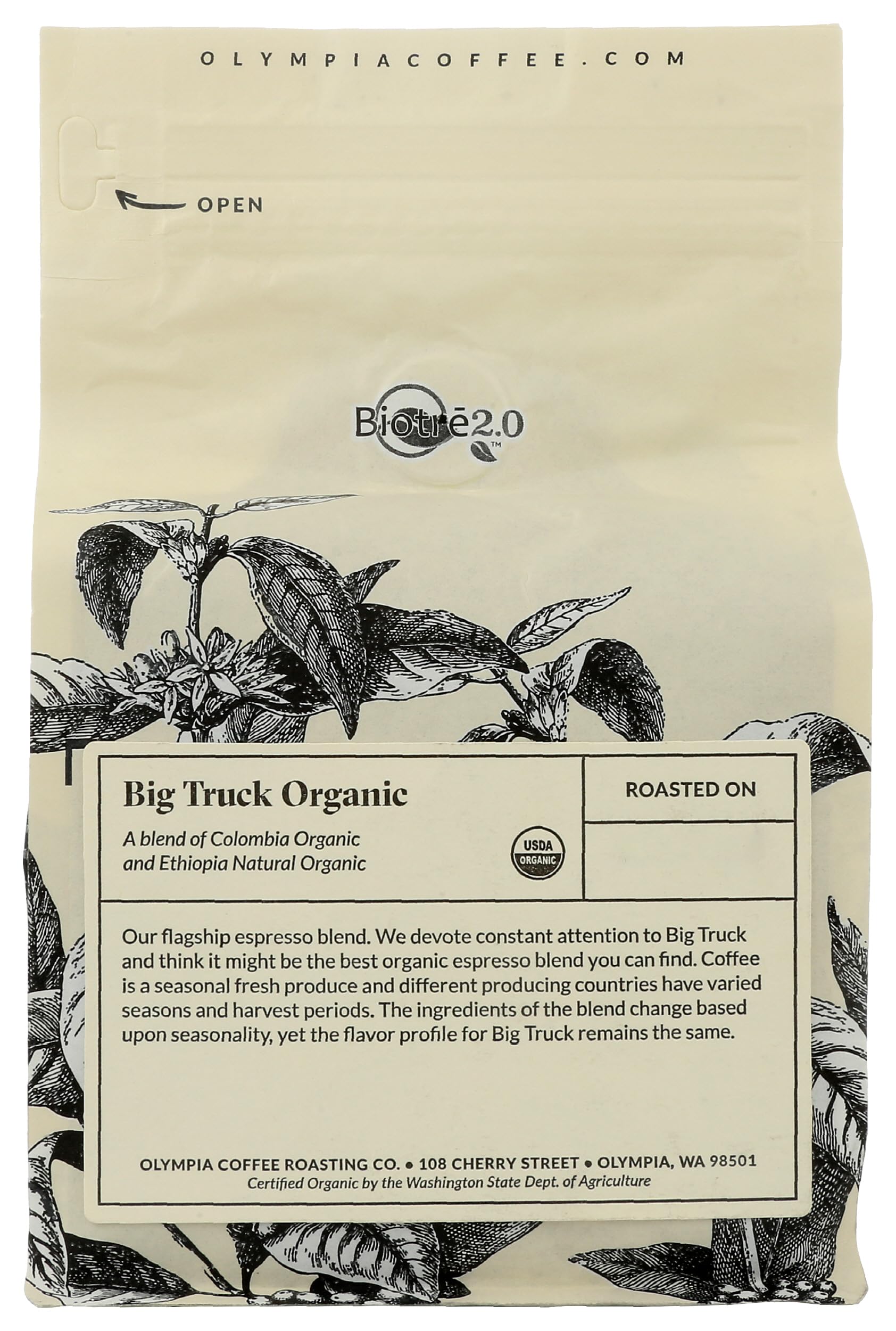 OLYMPIA COFFEE Organic Big Truck Whole Bean Coffee, 12 OZ