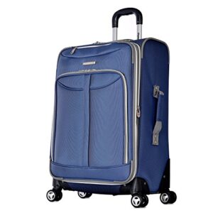 olympia u.s.a. tuscany 25 inch expandable vertical rolling luggage case, denim blue, one size