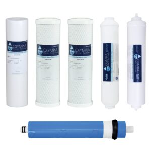 complete 80gpd 6-stage alkaline replacement filter set for industry standard size reverse osmosis system