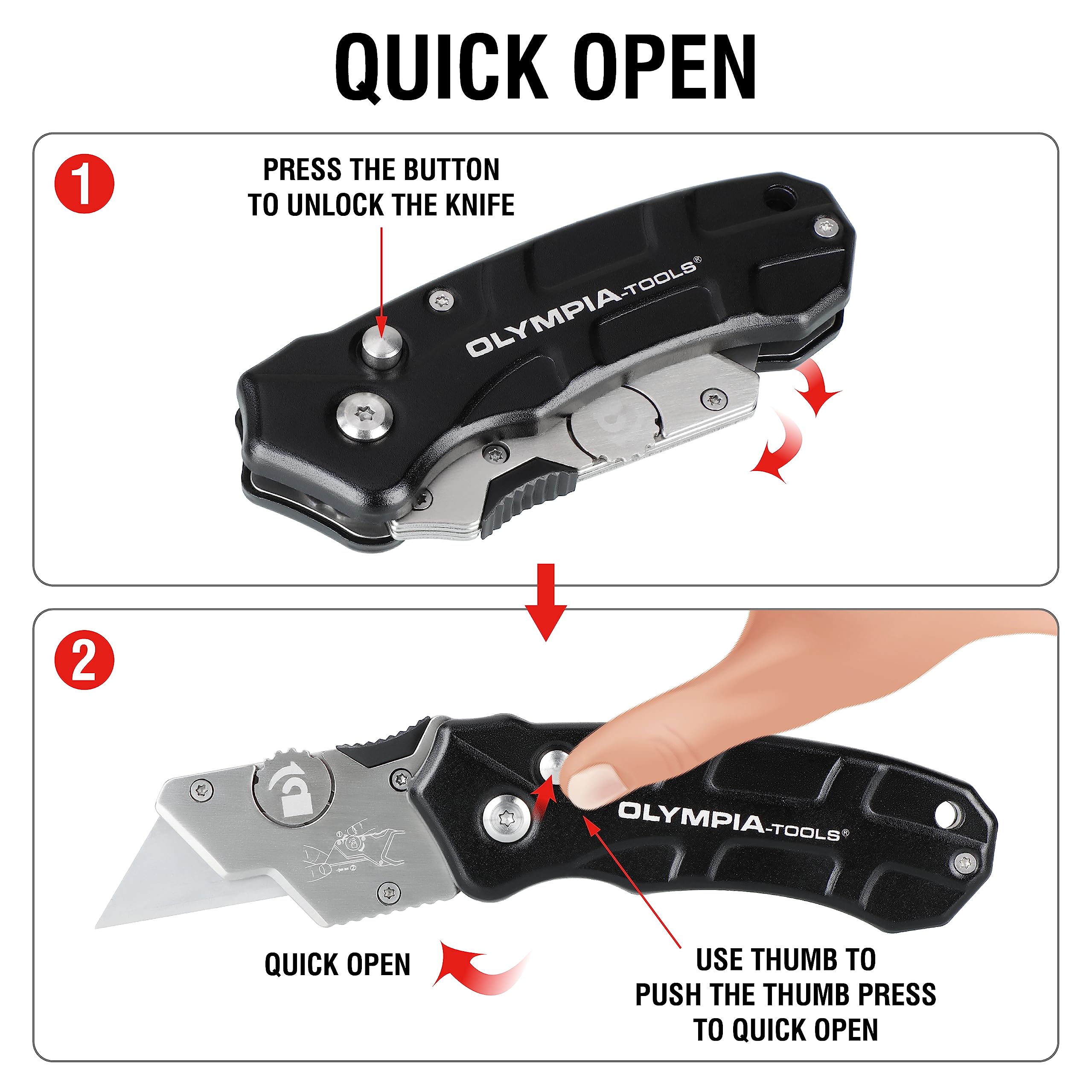 Olympia Tools Turbofold Utility Knife, 33-200